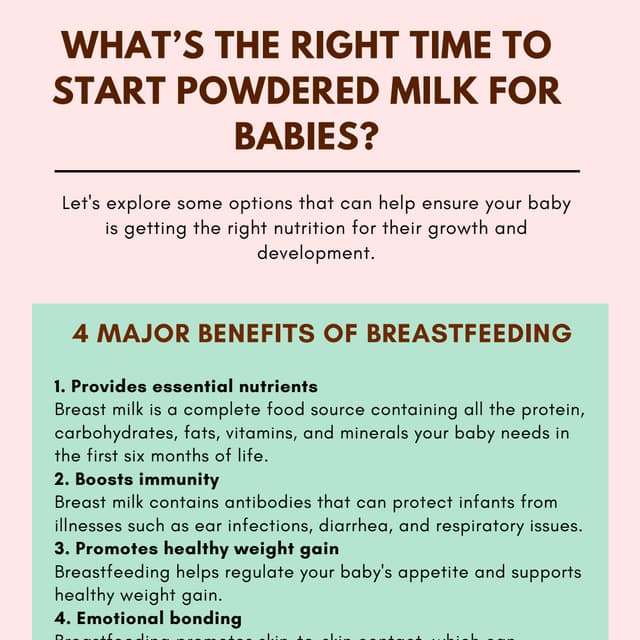 What’s the Right Time to Start Powdered Milk for Babies | PDF