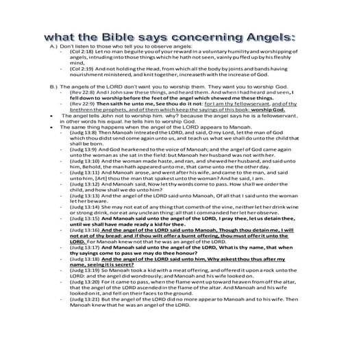 What the bible says concerning angels | PDF