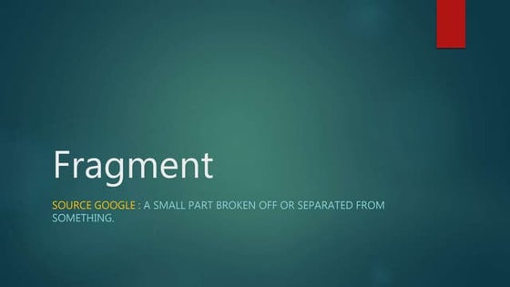 Fragments In Android | PPT