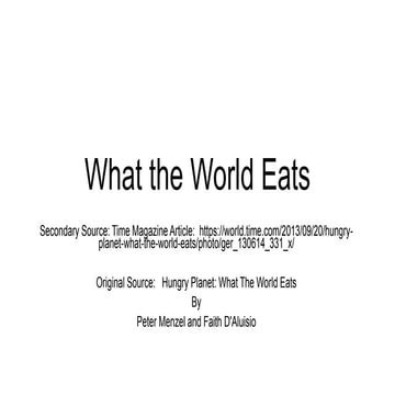What the World Eats | PPT