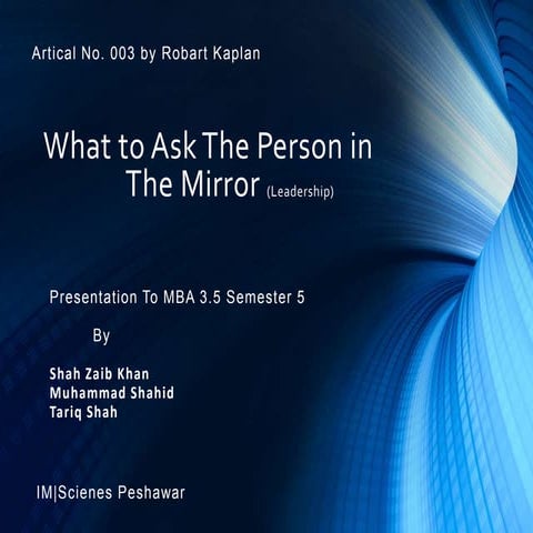 What to ask the person in the mirror | PPT