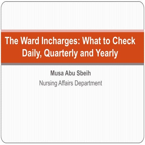 What to check daily, quarterly and yearly | PPT