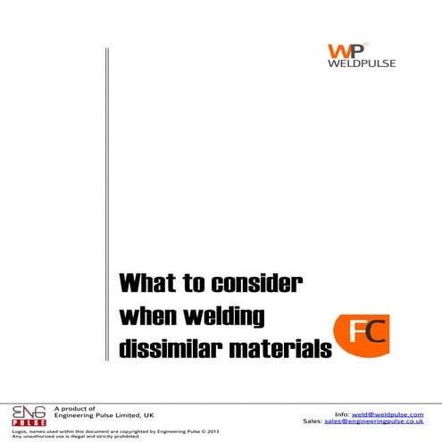 What to consider when welding dissimilar materials - WeldPulse | PDF
