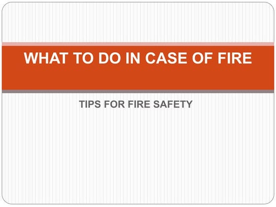 15 Tips For Home Fire Safety | PPTX