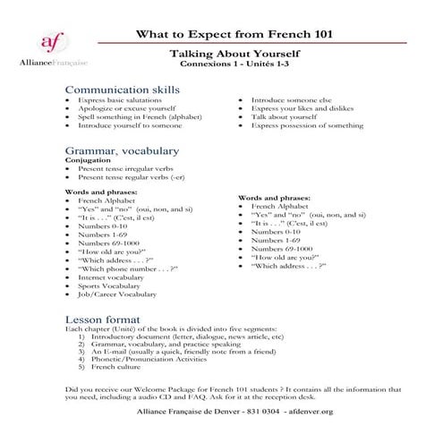 What to expect from french 101 | PDF