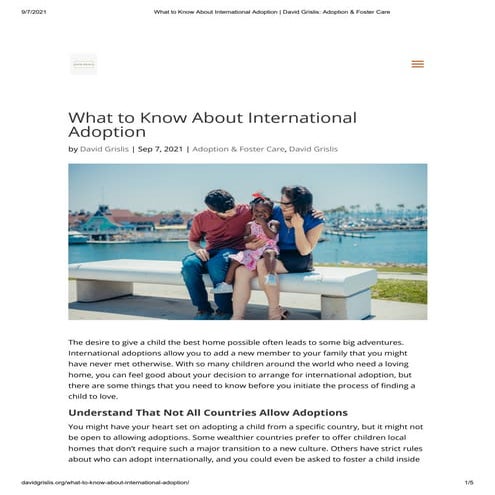 What To Know About International Adoption | PDF