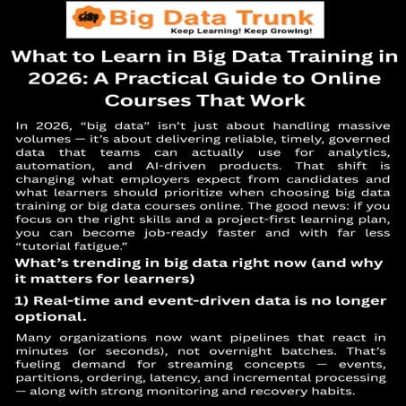 What to Learn in Big Data Training in 2026 A Practical Guide to Online ...