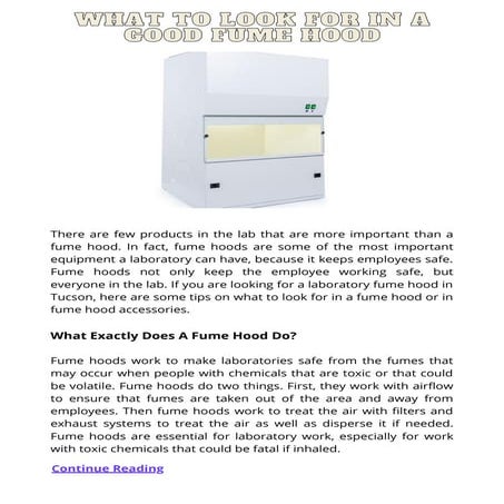 What to look for in a good fume hood | PDF