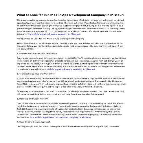What to Look for in a Mobile App Development Company in Missouri.pdf