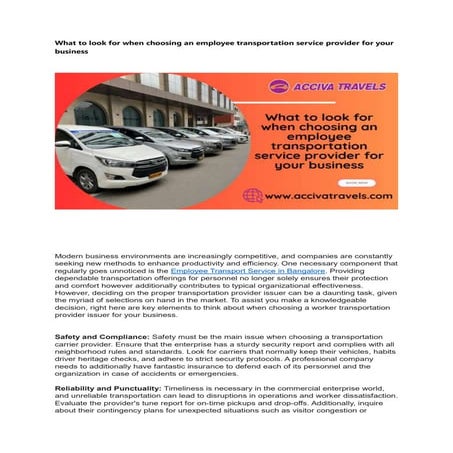 What to look for when choosing an employee transportation service ...