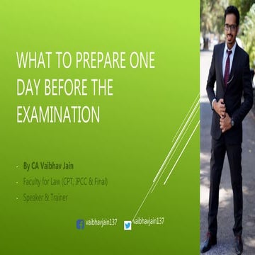 What to prepare one day before the examination | PPTX | Educational ...