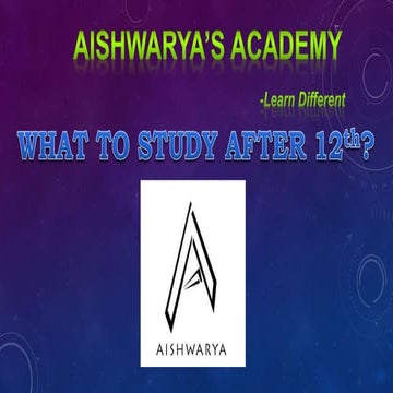 What to study after 12th Standard | PPTX