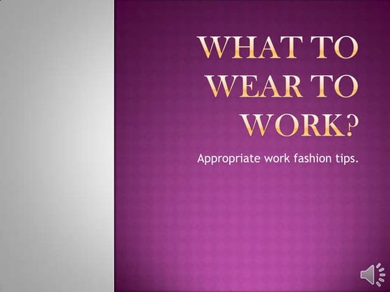 Dress Code Presentation | PPTX