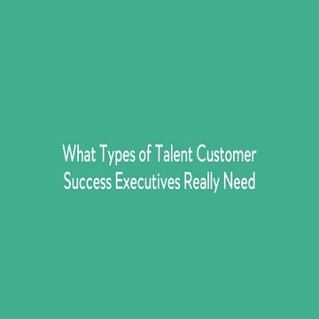 What Types of Talent Customer Success Executives Really Need | PDF