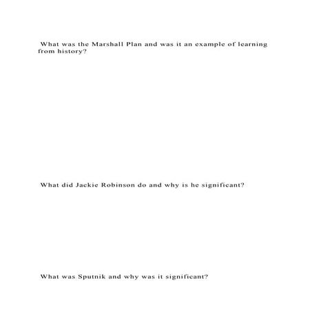 What was the Marshall Plan and was it an example of learning from.docx