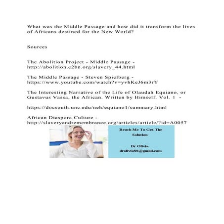 What was the Middle Passage and how did it transform the lives of Af.docx