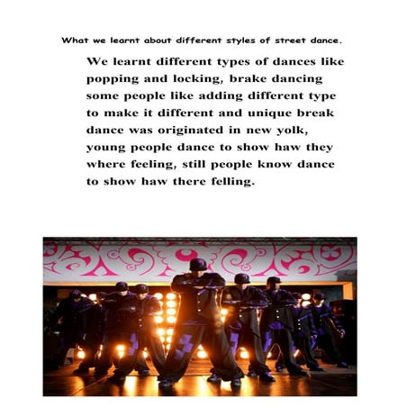 What we learnt about different styles of street dance | DOC