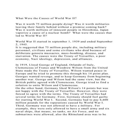 Causes Of World War 2 Essay | PDF