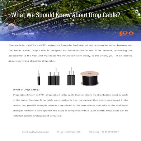 What We Should Know About Drop Cable | PDF