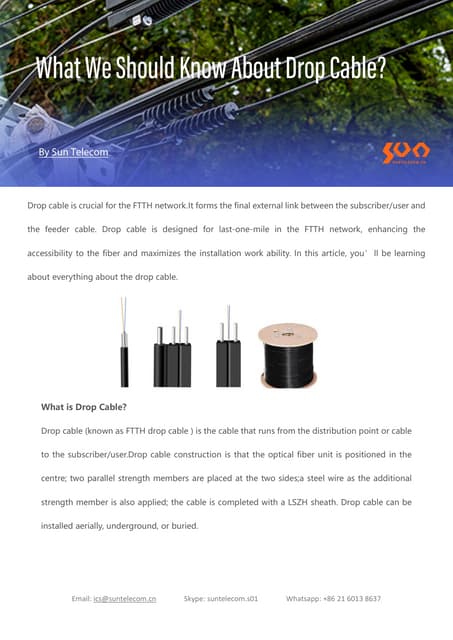 How Much Do You Know About Aerial Fiber Optic Cable? | PDF