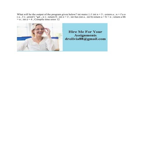 What Will Be The Output Of The Program Given Below Int Main 1 Int Npdf