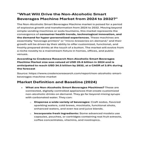What Will Drive the Non-Alcoholic Smart Beverages Machine Market from ...