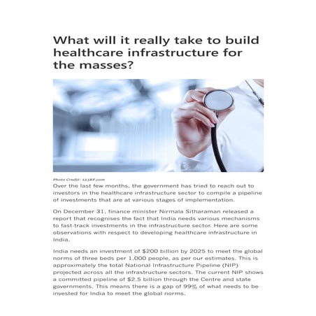 Healthcare Infrastructure: Meaning, defination, significance ...