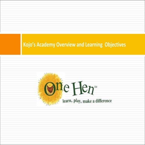 Kojo's Academy Overview and Learning Goals | PPT