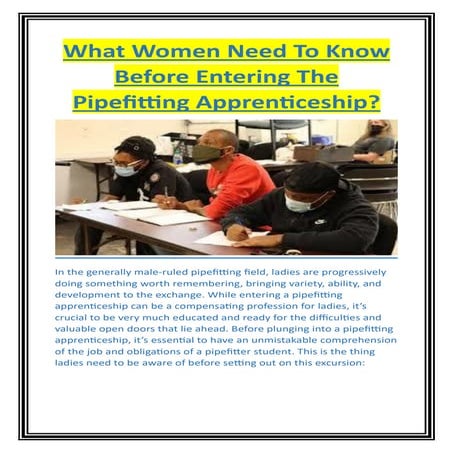 Women in Pipefitting Apprenticeship: Top Tips To Know | PDF