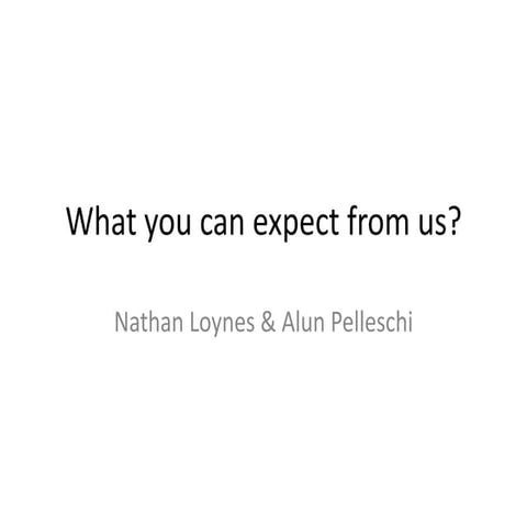 What you can expect from us | PPT