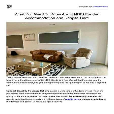 What You Need To Know About NDIS Funded Accommodation and Respite Care | PDF