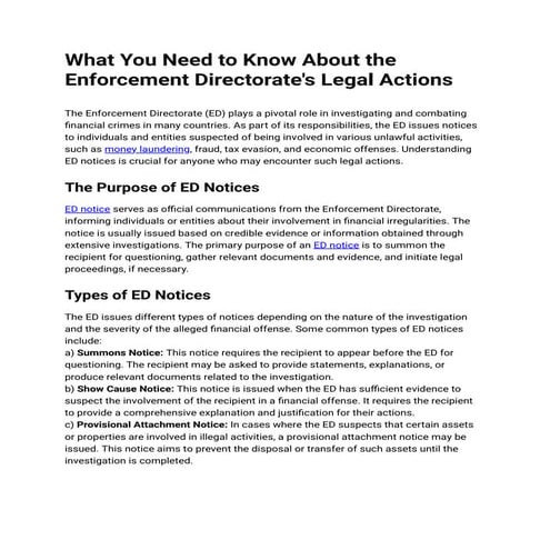 What You Need to Know About the Enforcement Directorate__'s Legal ...