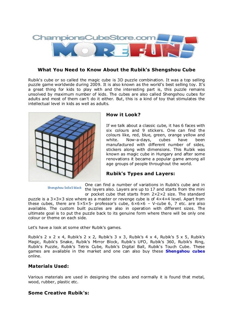 What you need to know about the rubik