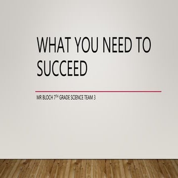 What you need to succeed | PPT