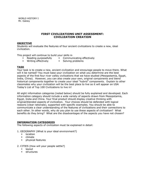 Ancient civilization project | PDF