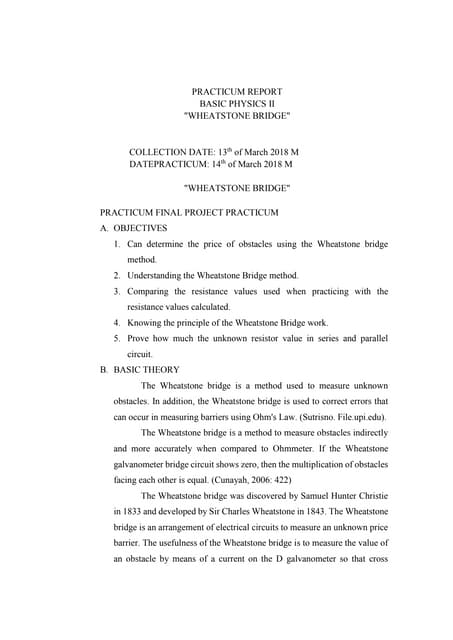 Wheatstone Bridge | DOCX