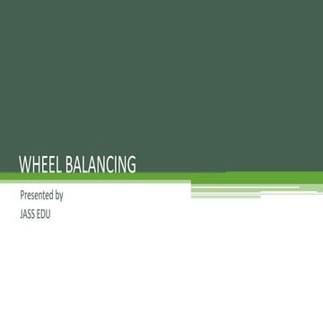 Wheel balancing | PPTX