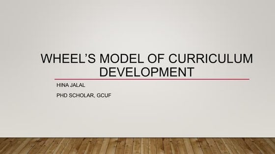 Decker Walker's curriculum model (1971) | PPTX