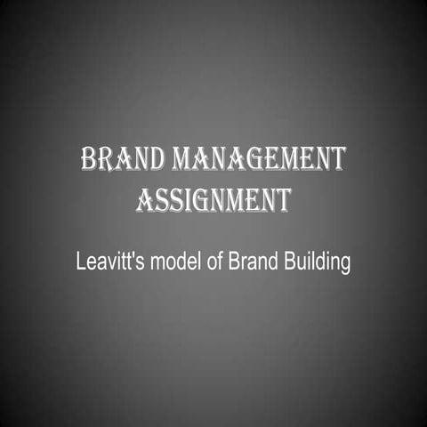 Levitts Brand Building Model | PPTX