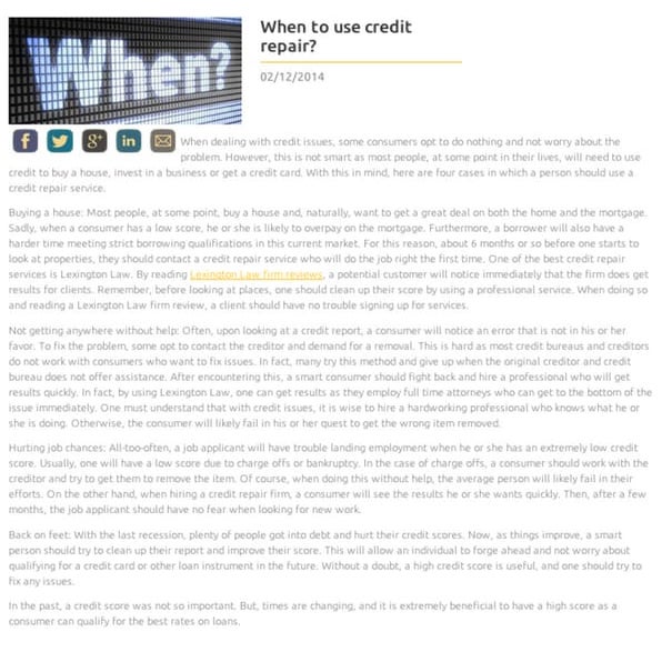 When to use credit repair? | PDF