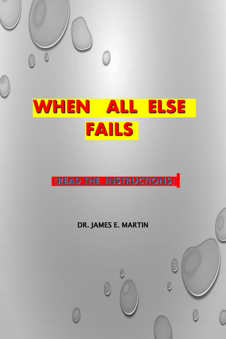 When all else fails read the instructions]