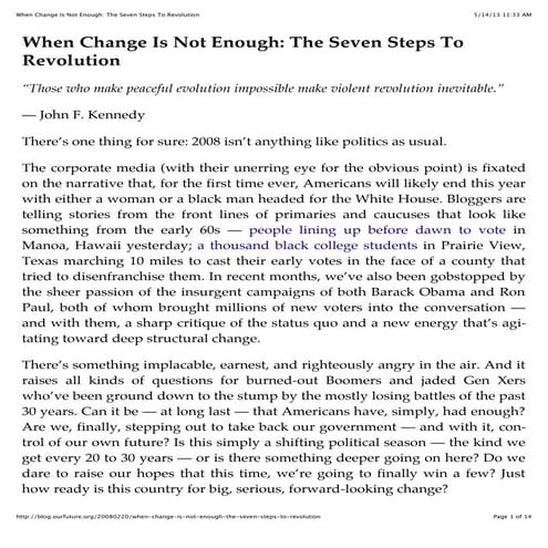 When change is not enough: the seven steps to revolution | PDF