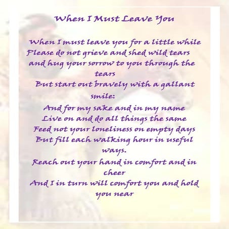 When I Must Leave You | DOCX