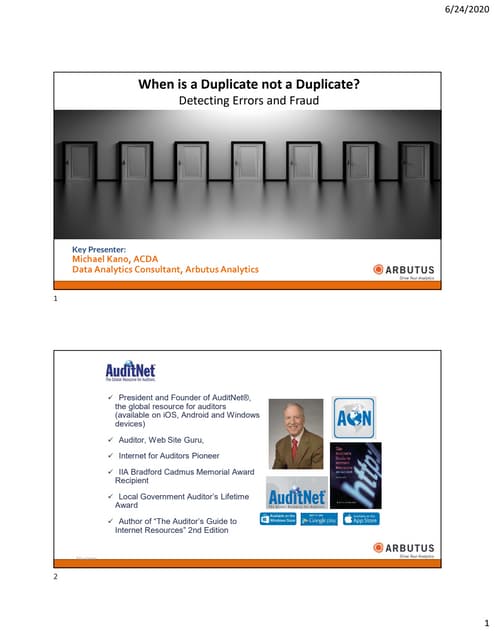 When Is A Duplicate Not A Duplicate Detecting Errors And Fraud Pdf 3374