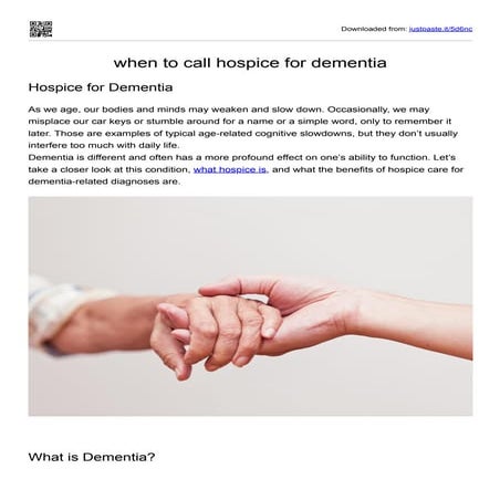 when to call hospice for dementia | PDF