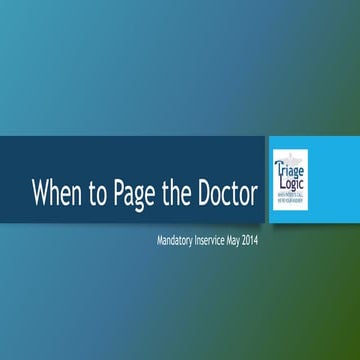 When to page the doctor | PPT