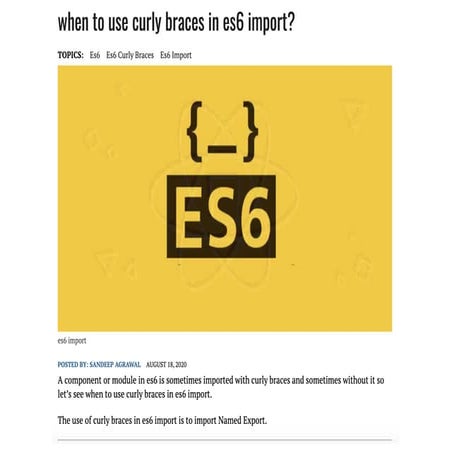 When to use curly braces in es6 import | PPT