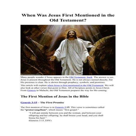 When Was Jesus First Mentioned in the Old Testament.docx