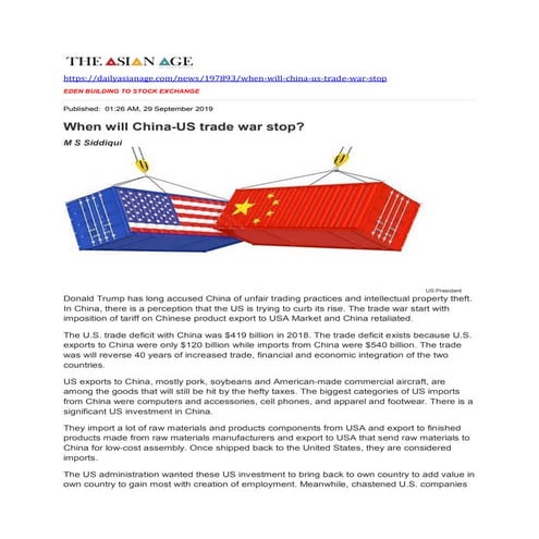 The China-US Trade War | PPTX