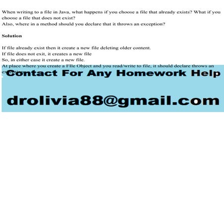 When writing to a file in Java, what happens if you choose a file th.pdf